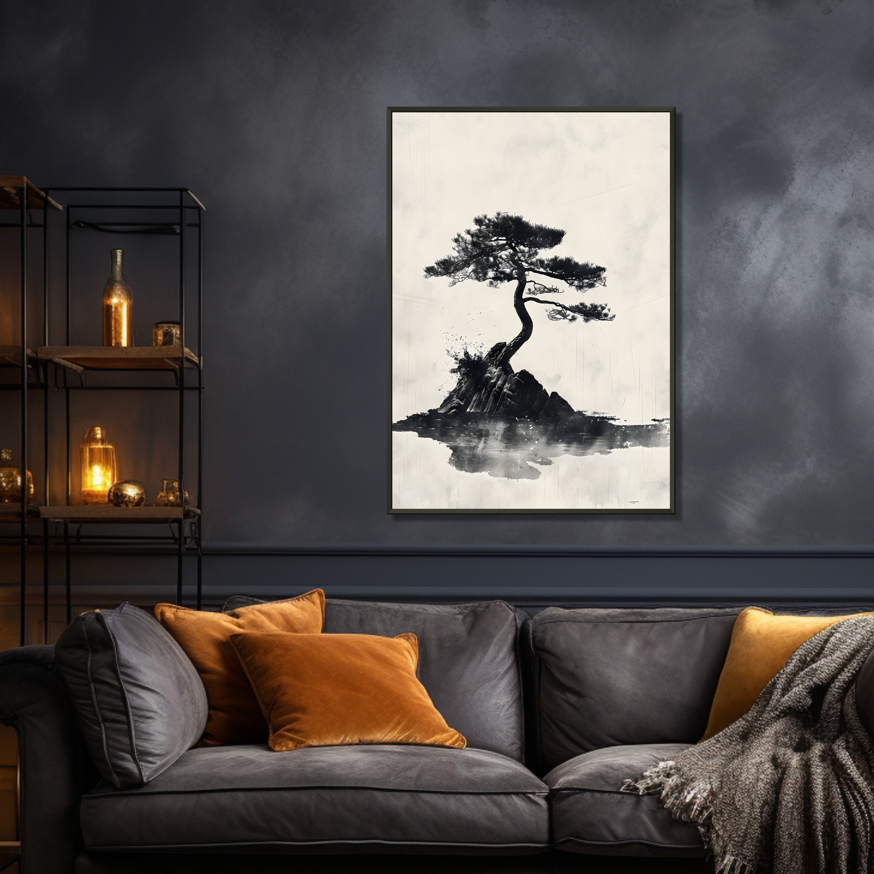 Japandi Style Solitude Japanese Art Poster, Elegant Wall Art With ...