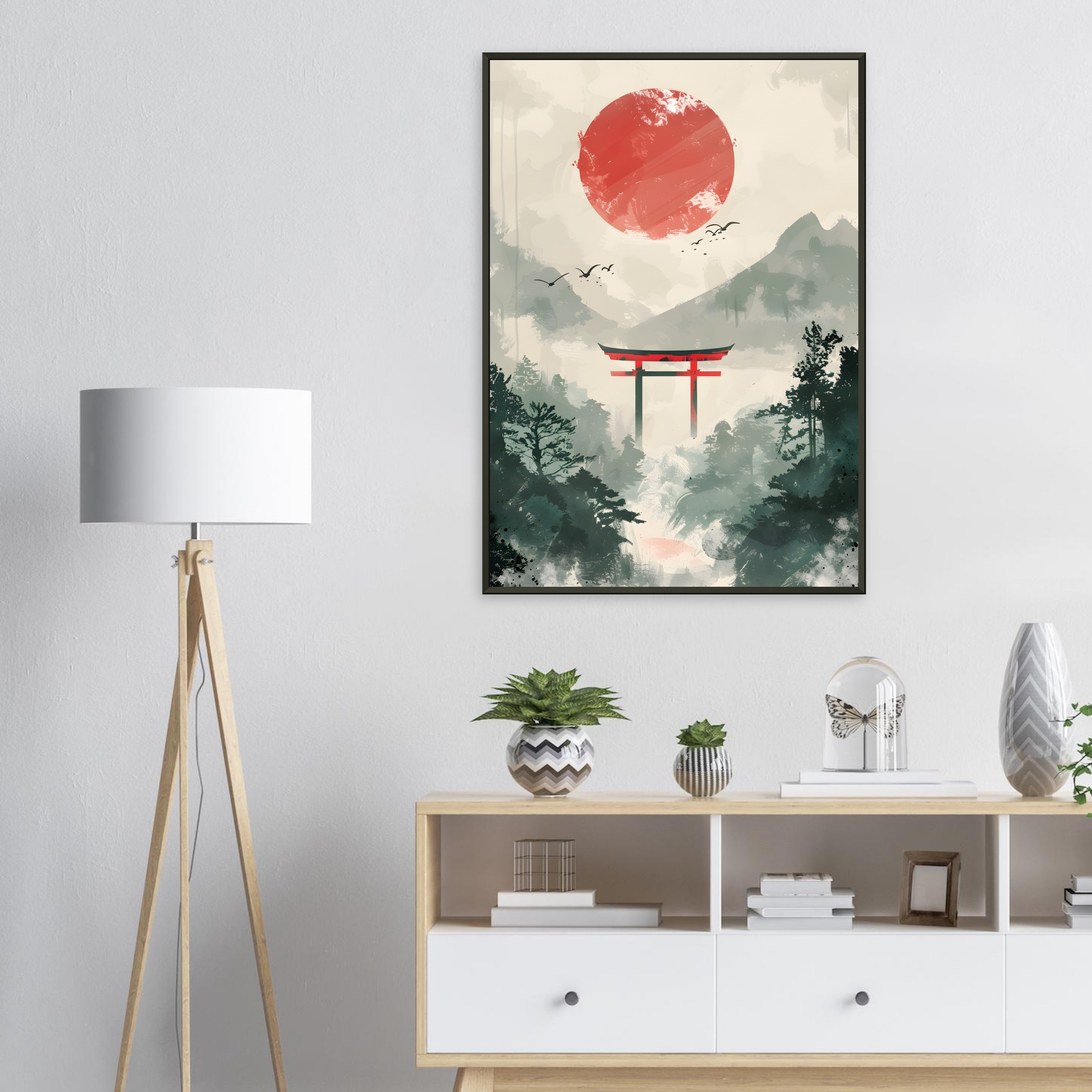 Japandi-inspired Japanese Art Poster Majestic Torii Gate Wall Art With ...