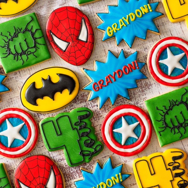 Superhero Cookies - Etsy