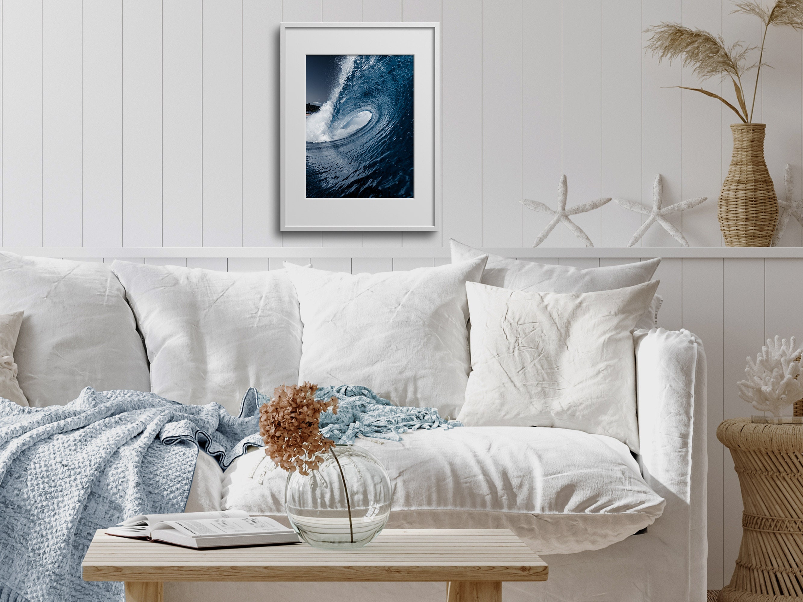 Blue Wave Print, Wave Wall Art, Waves Print, Ocean Wave Art, Modern ...
