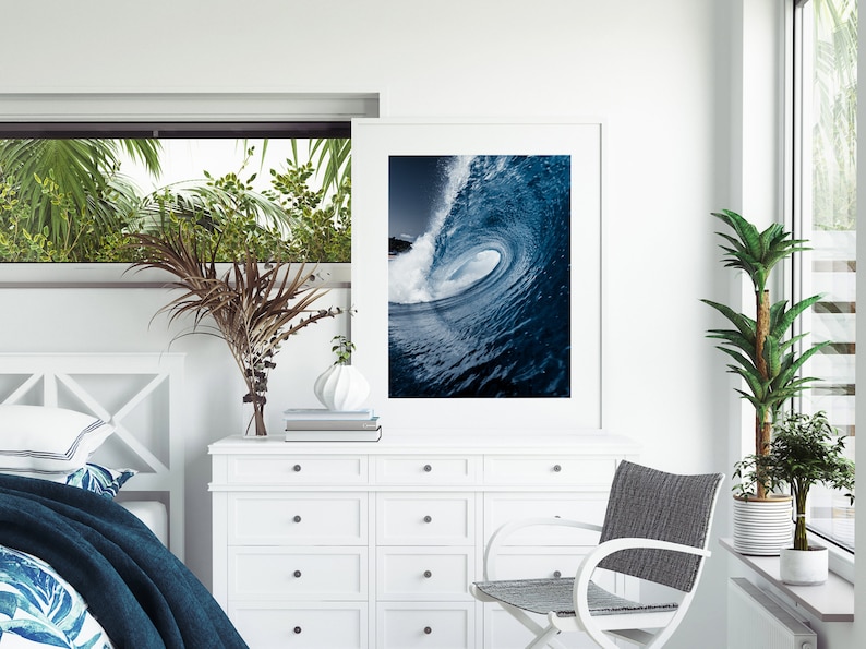 Blue Wave Print, Wave Wall Art, Waves Print, Ocean Wave Art, Modern ...