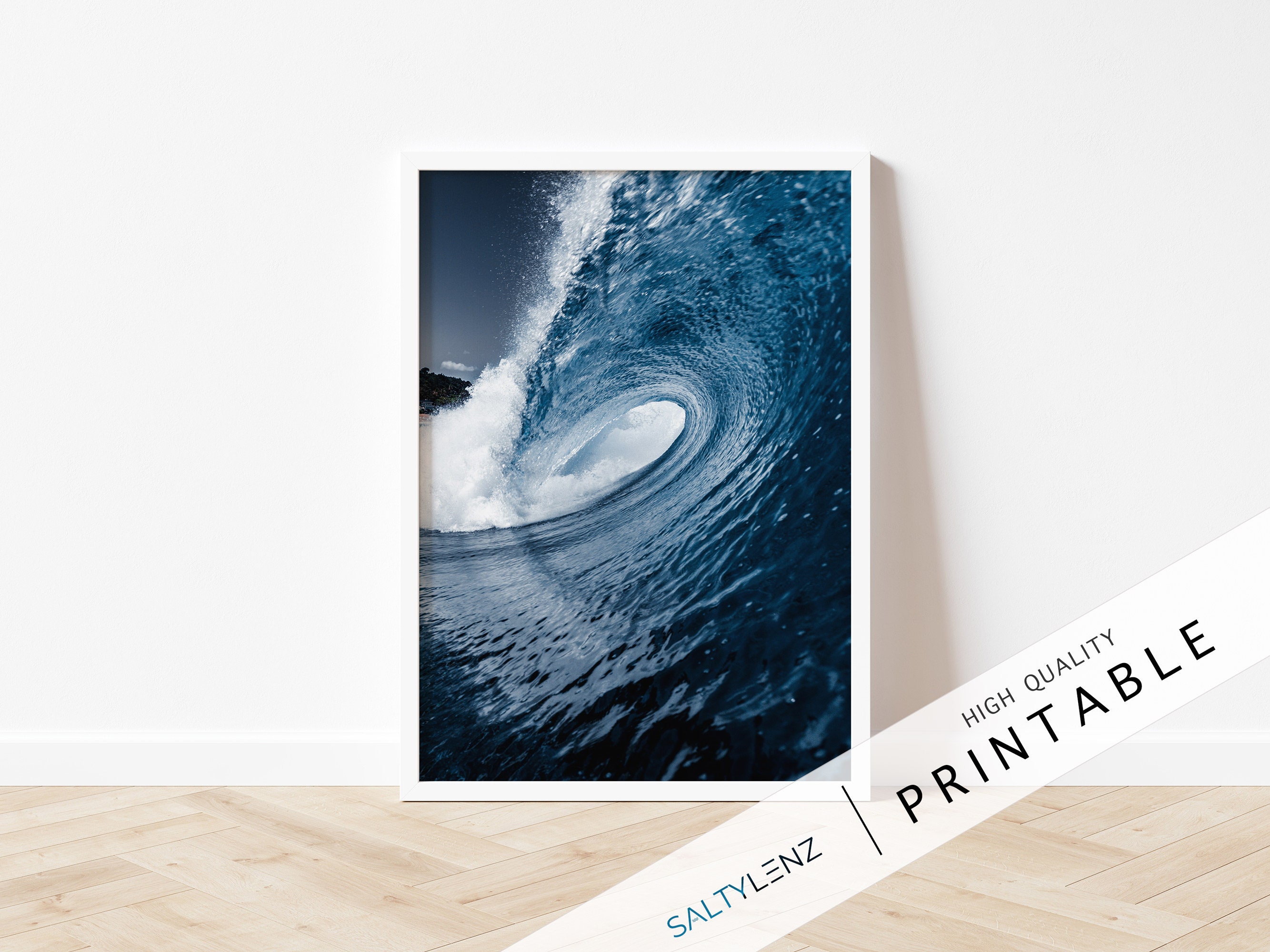 Blue Wave Print, Wave Wall Art, Waves Print, Ocean Wave Art, Modern ...