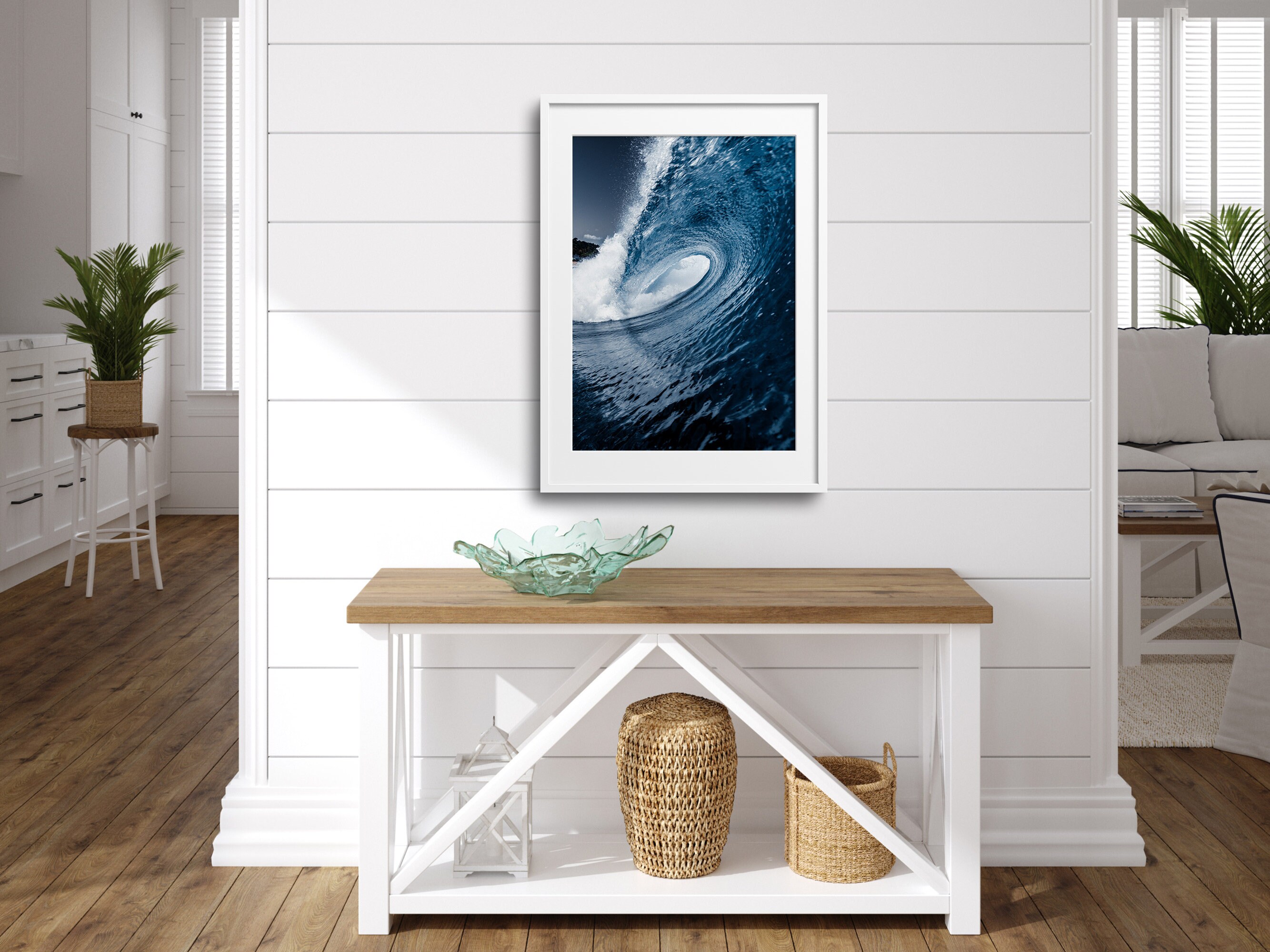 Blue Wave Print, Wave Wall Art, Waves Print, Ocean Wave Art, Modern ...