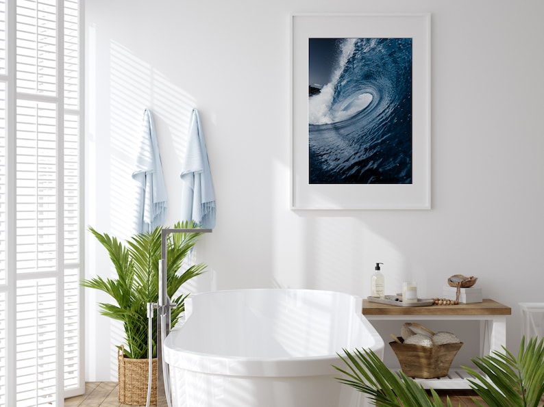 Blue Wave Print, Wave Wall Art, Waves Print, Ocean Wave Art, Modern ...