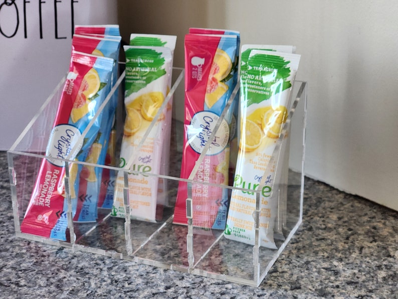 Wide Acrylic Drink Packet Organizer – 4-slot Design - Etsy