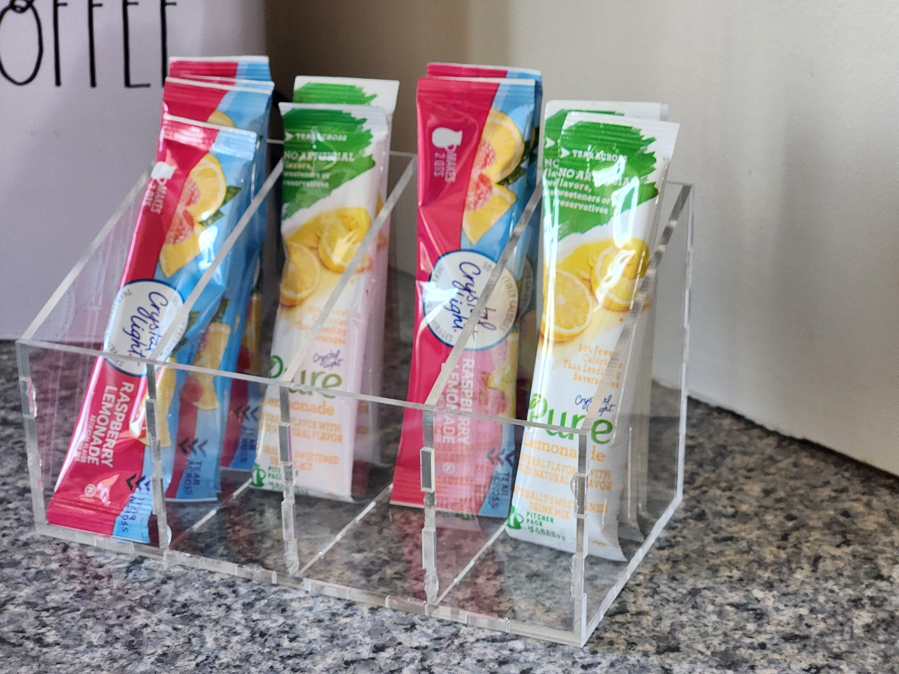 Large Powdered Drink Packet Organizer WIDE 4 Slot Design (more Packets ...