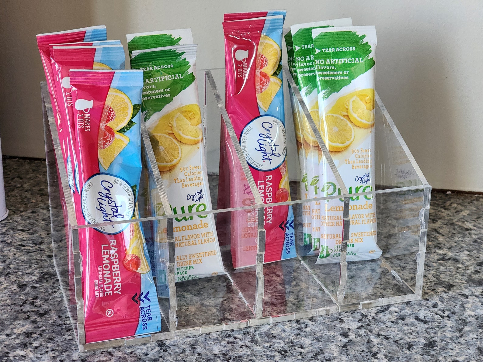 Large Powdered Drink Packet Organizer WIDE 4 Slot Design (more Packets ...