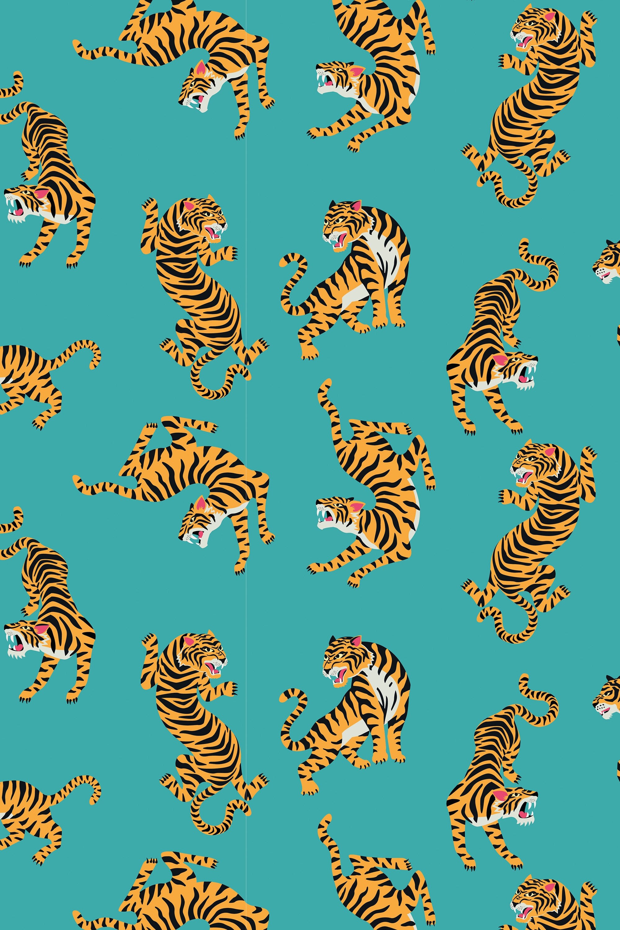 Wallpaper Tigers Pattern Peel and Stick Removable Wallpaper - Etsy