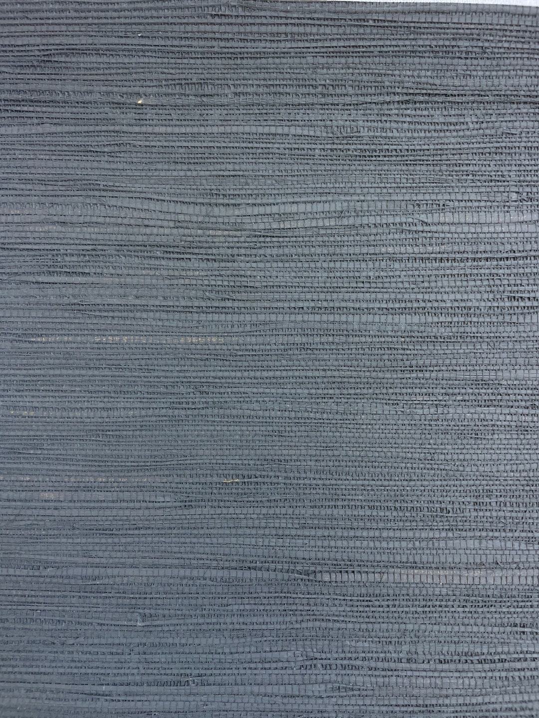 Natural Grasscloth Hemp Wallpaper Painted in Matte Noble Dark Gray ...