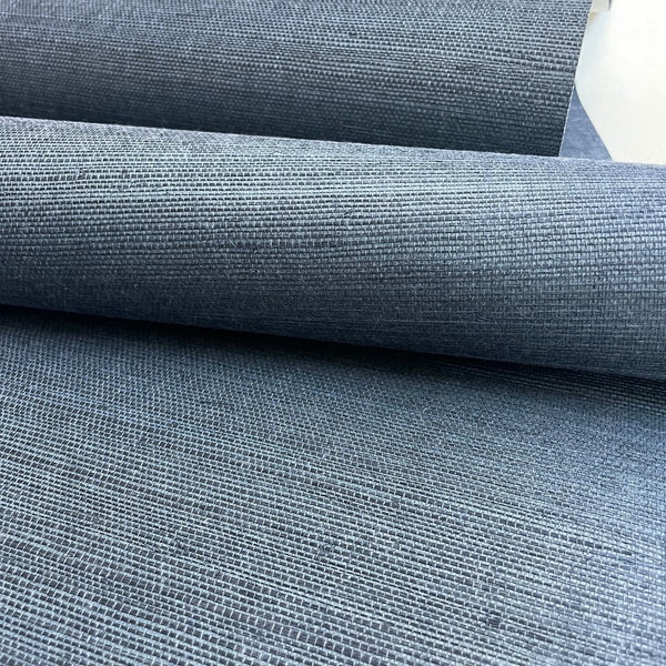 Blue Grasscloth Wallpaper - Etsy