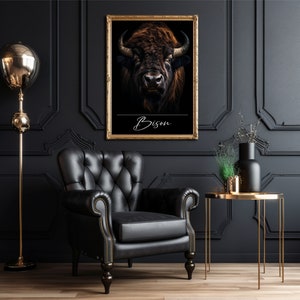 Bison Wall Art Printable Rustic Wall Decor Animals Farmhouse Decor ...