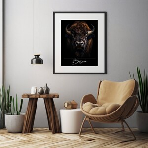 Bison Wall Art Printable Rustic Wall Decor Animals Farmhouse Decor ...