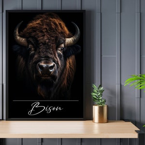 Bison Wall Art Printable Rustic Wall Decor Animals Farmhouse Decor ...