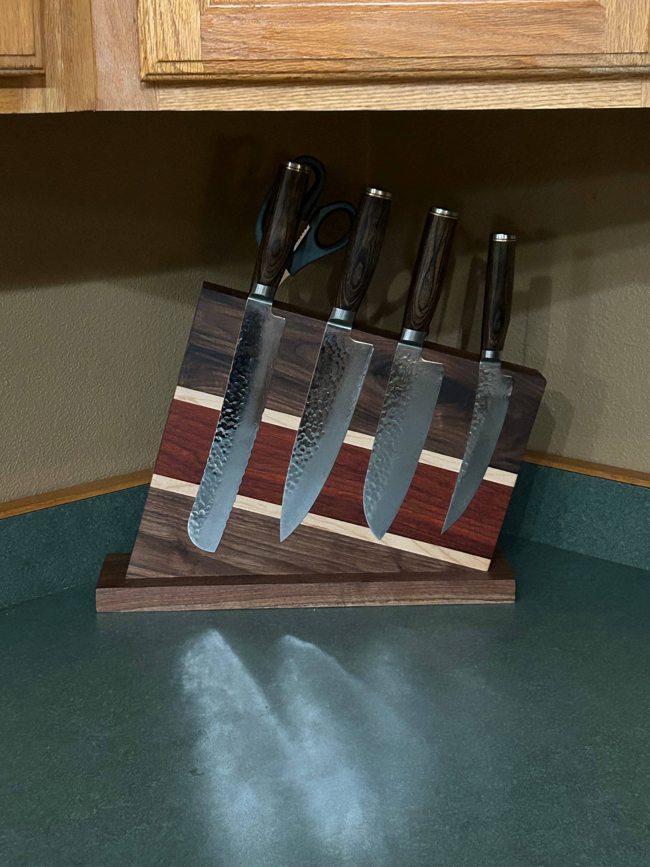 Walnut Magnetic Knife Block - Etsy