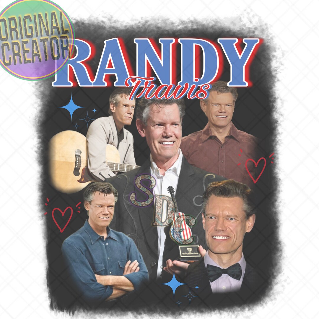 Randy Travis Sublimation, Randy Travis Png, Randy Travis Shirt Design ...