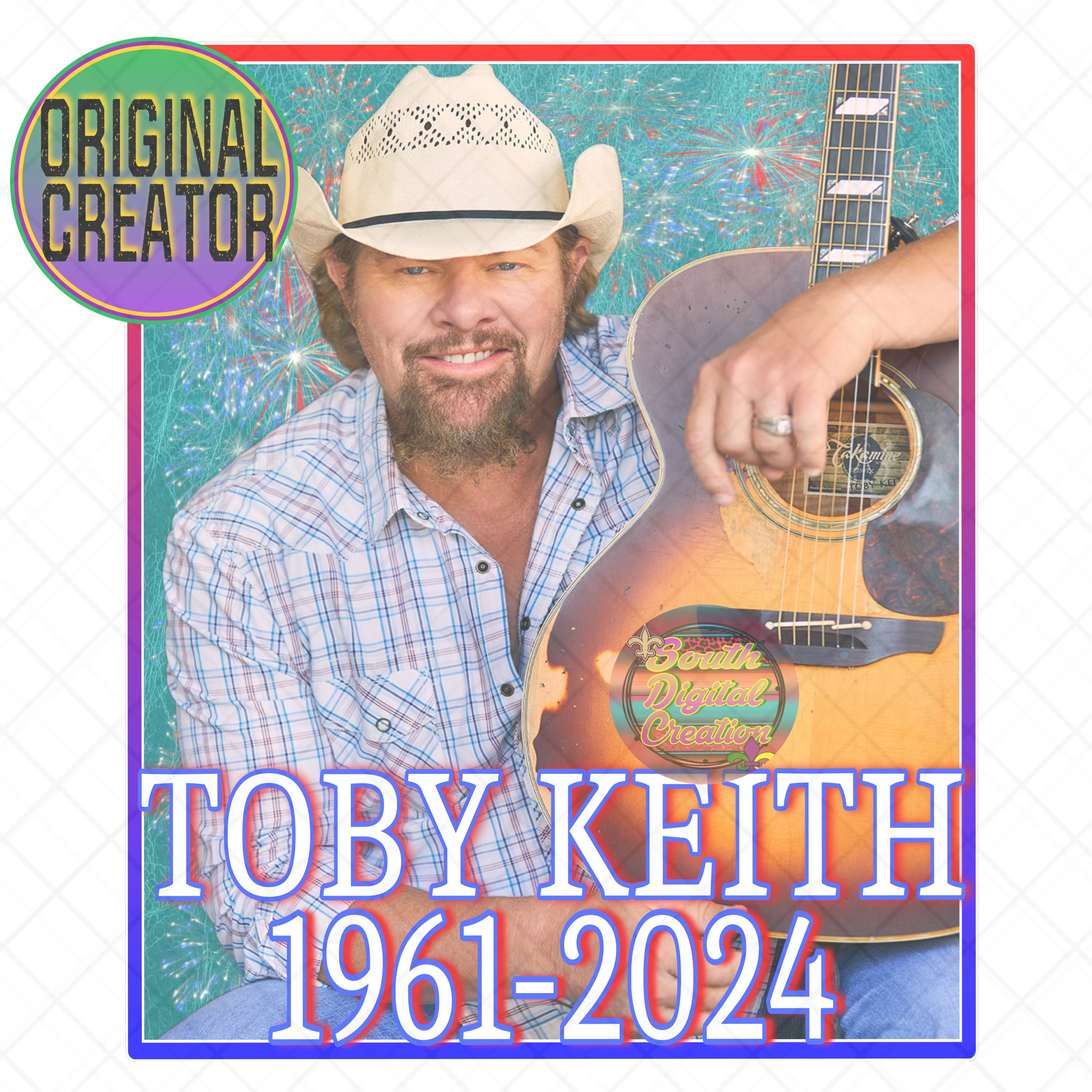 Toby Keith 1961-2024 Rot, Weiß, Blau Sublimation, Patriot Sublimation, Rip Toby Keith png dtf ...