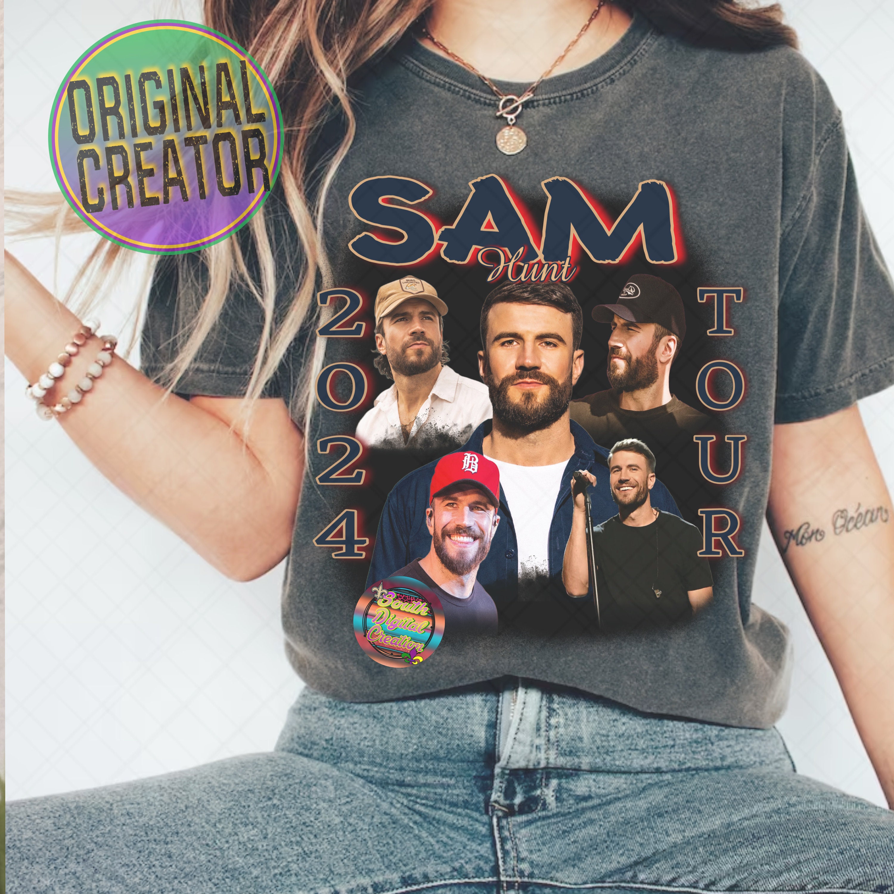 Sam Hunt 2024 Tour Sublimation Png Dtf, Sam Hunt Sublimation, 2024 Sam ...