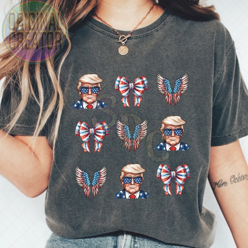 Patriotic Fourth of July Trump Red, White, Blue Sublimation, Trump ...