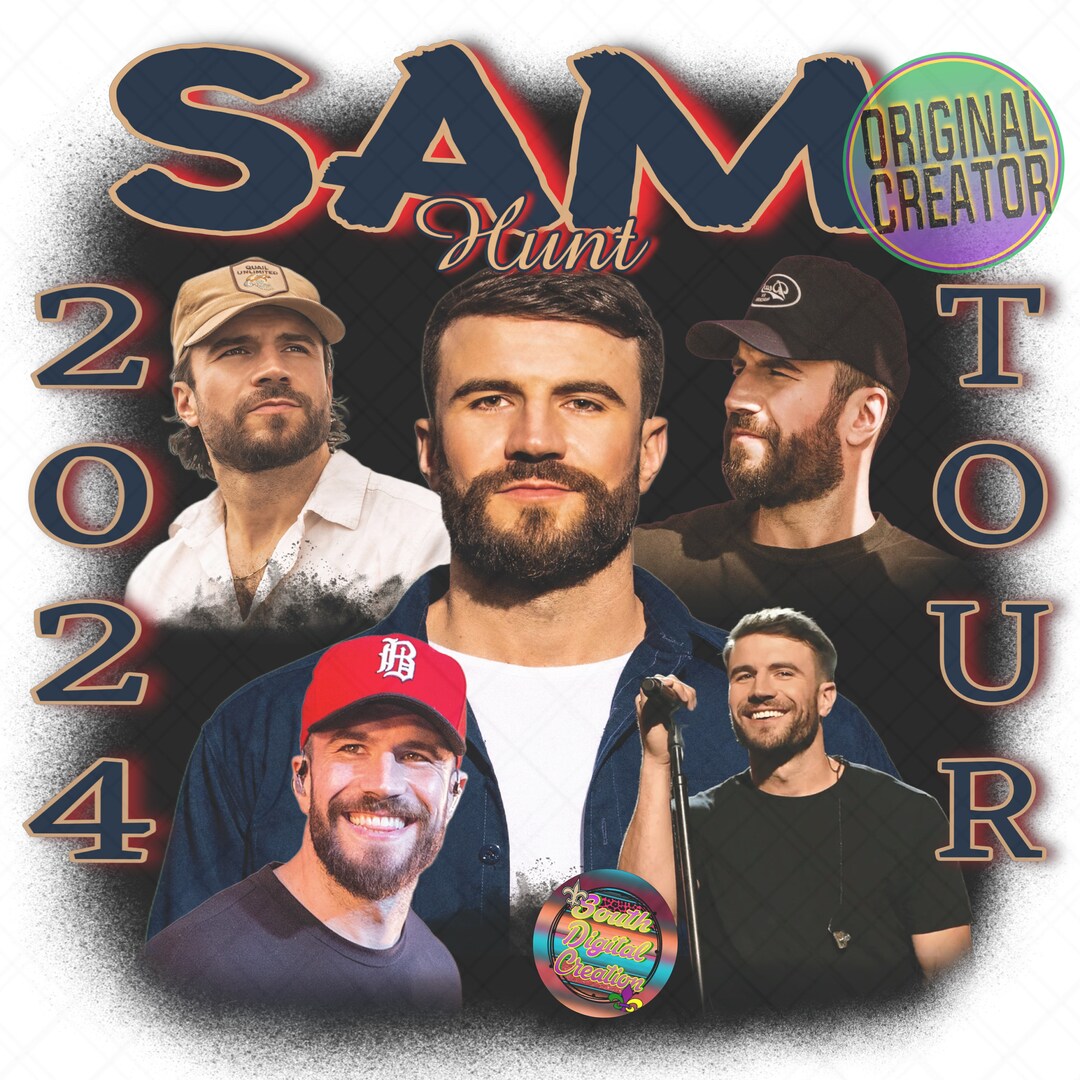 Sam Hunt 2024 Tour Sublimation Png Dtf, Sam Hunt Sublimation, 2024 Sam ...