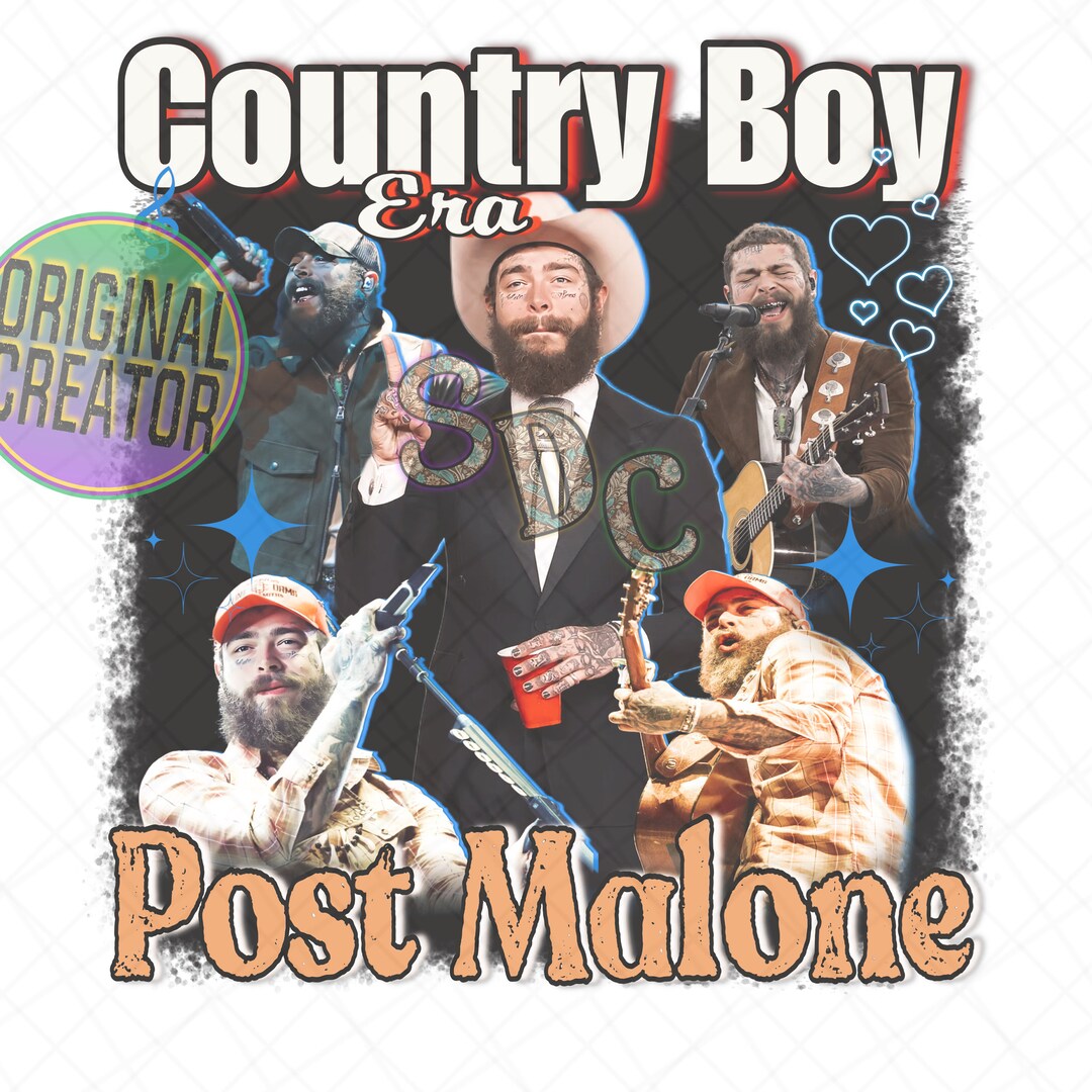 Country Boy Era Post Malone Sublimation, Country Music Png, Post Malone ...