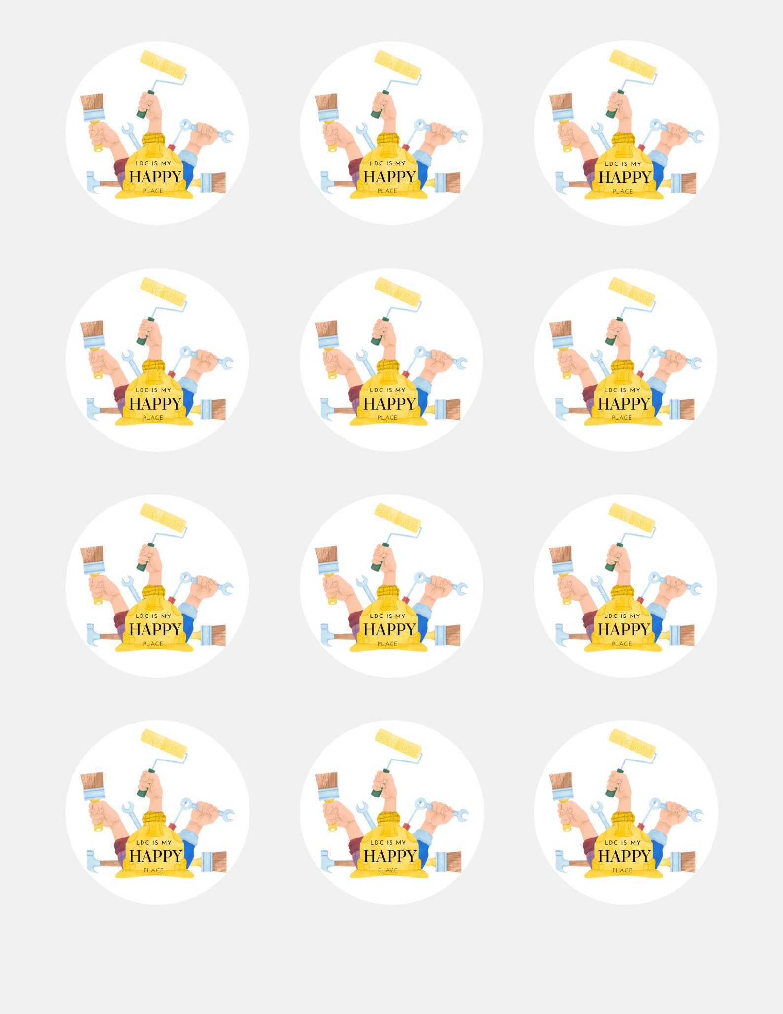 LDC Clipart Kids Art Round LDC Sticker Digital Download Painting Crew ...