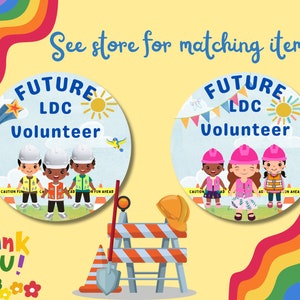 Printable LDC Stickers Button Pins Kids Colorful Clipart LDC Digital ...