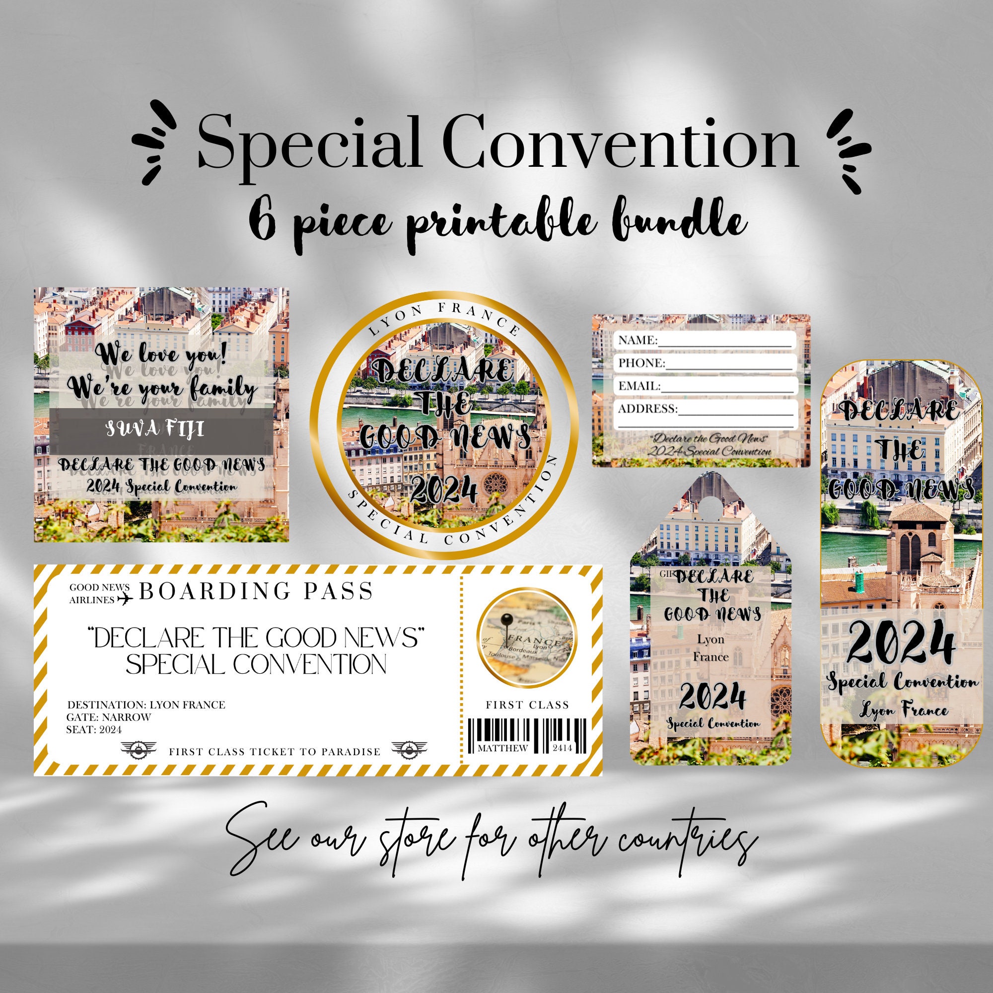 Lyon France 2024 Special Convention Mega Bundle Templates Digital ...