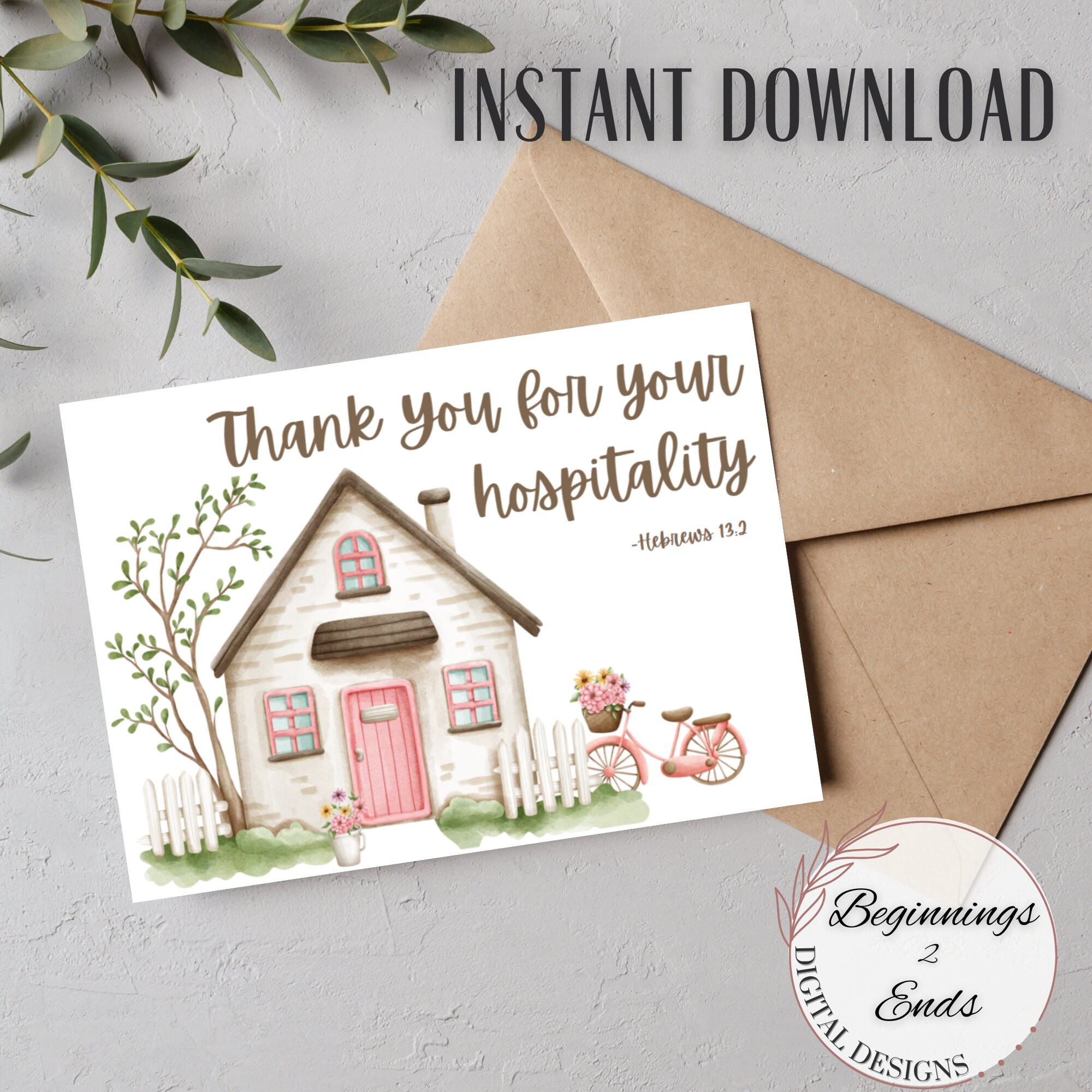 Printable Thank You Hospitality Card 2024 Special Convention Printable ...