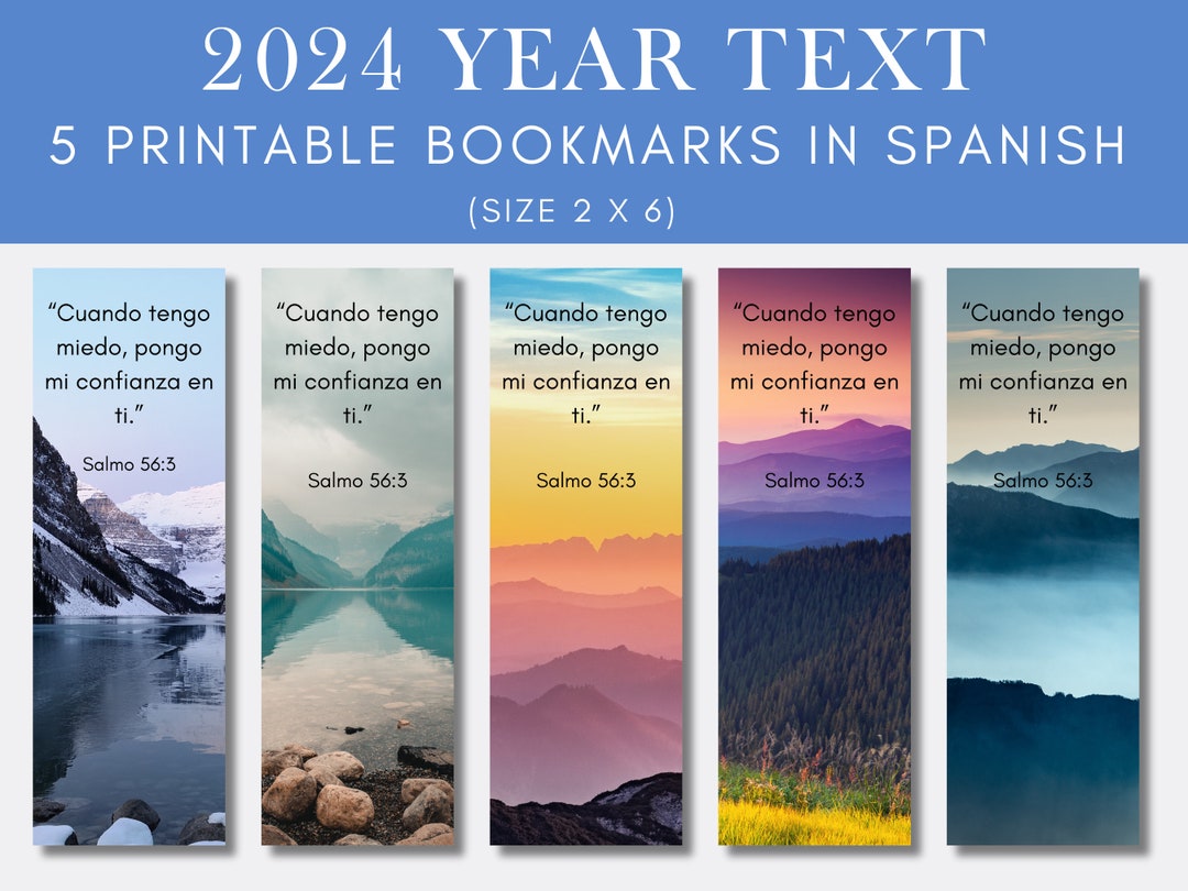 2024 Year Text Spanish Digital Bookmark Printable Bookmark Variety Pack ...