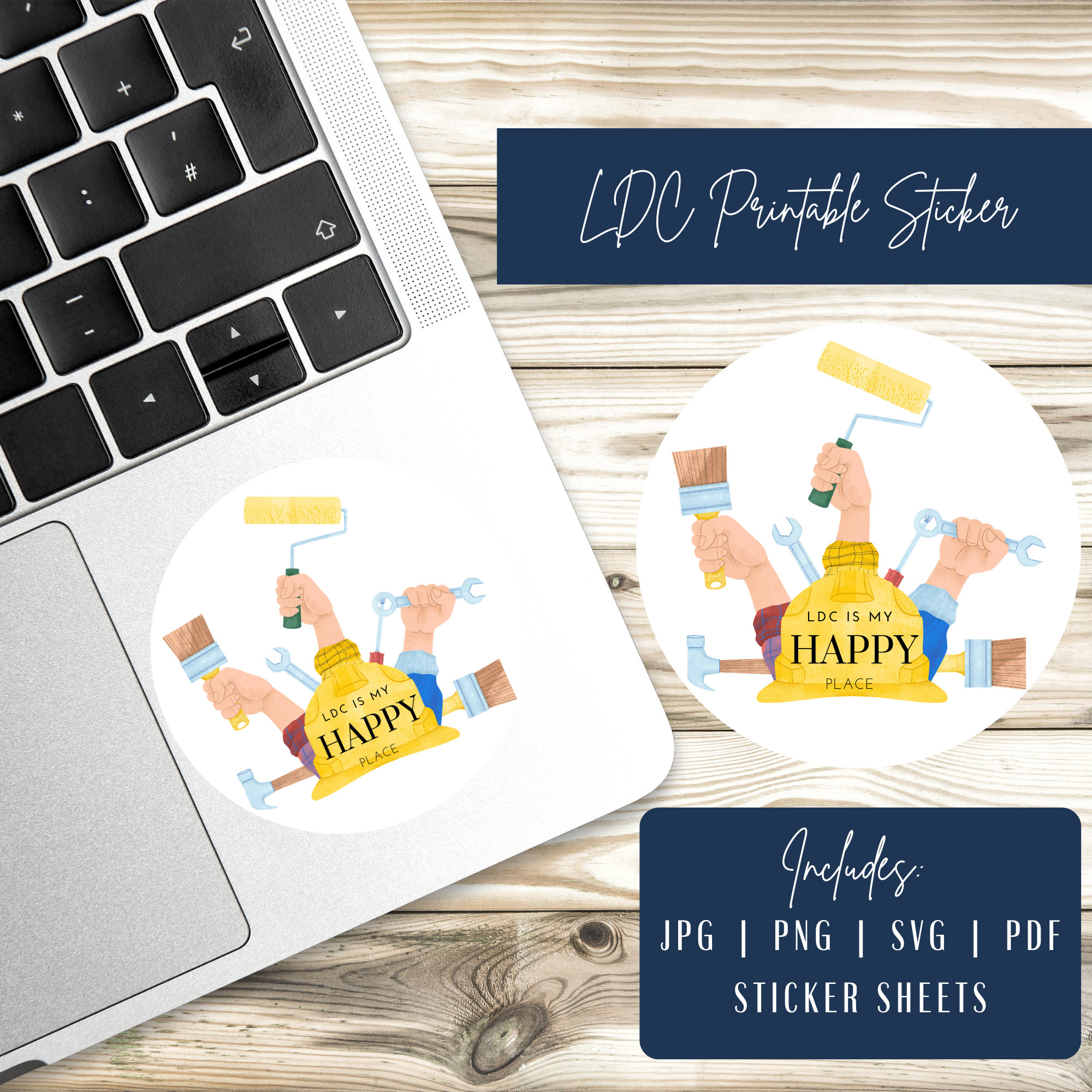 LDC Clipart Kids Art Round LDC Sticker Digital Download Painting Crew ...