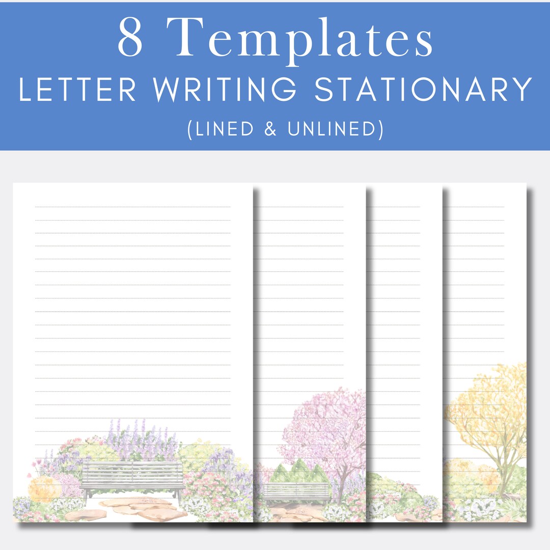 Letter Writing Stationary | A4 Lined Paper | Digital US Letter Writing ...
