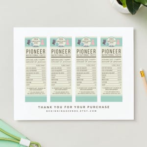 2025 Pioneer School Bookmark Printable | Digital Variety Pack | PSS PDF ...