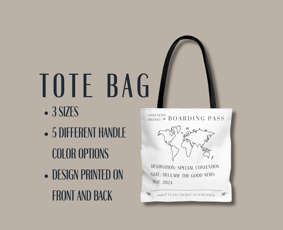Convention Boarding Pass Tote Bag Add Custom Location for Special or ...