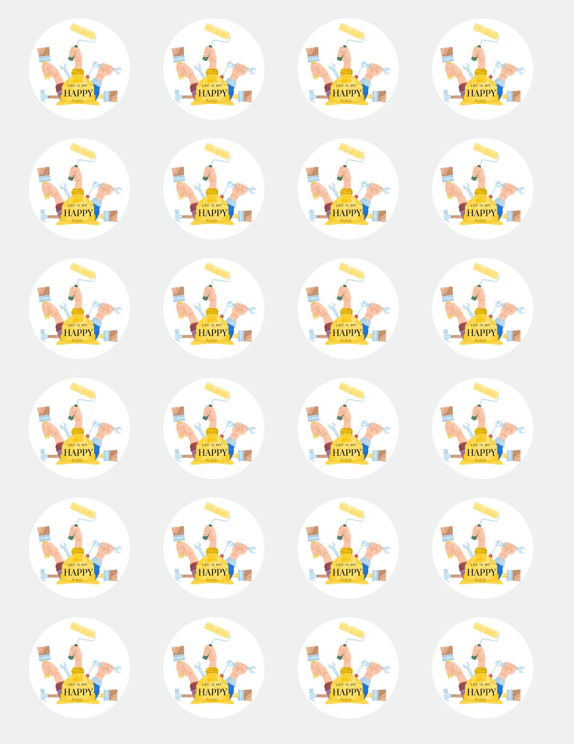 LDC Clipart Kids Art Round LDC Sticker Digital Download Painting Crew ...