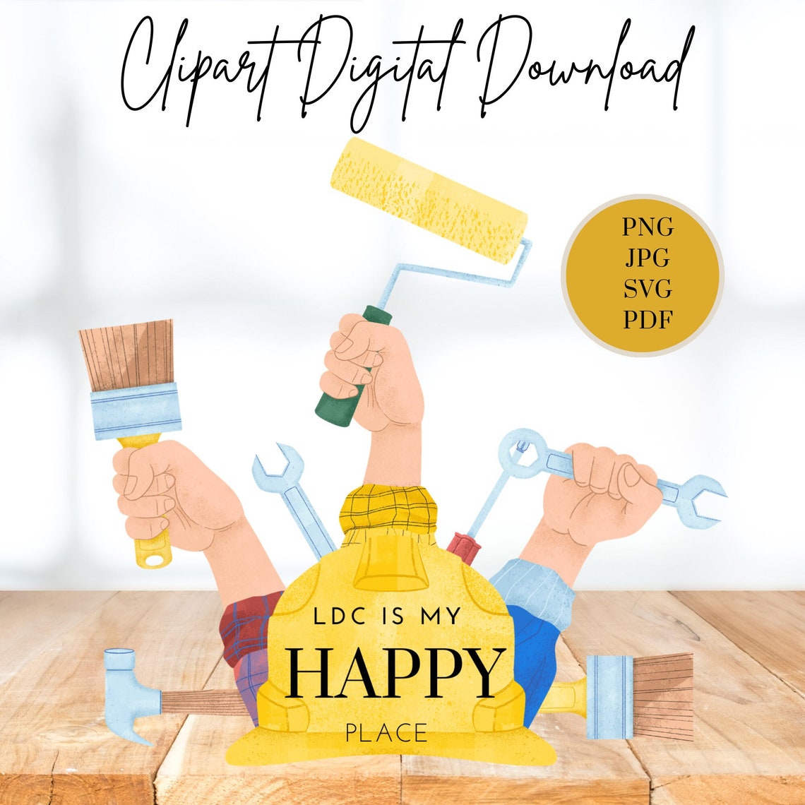 LDC Clipart Kids Art Round LDC Sticker Digital Download Painting Crew ...