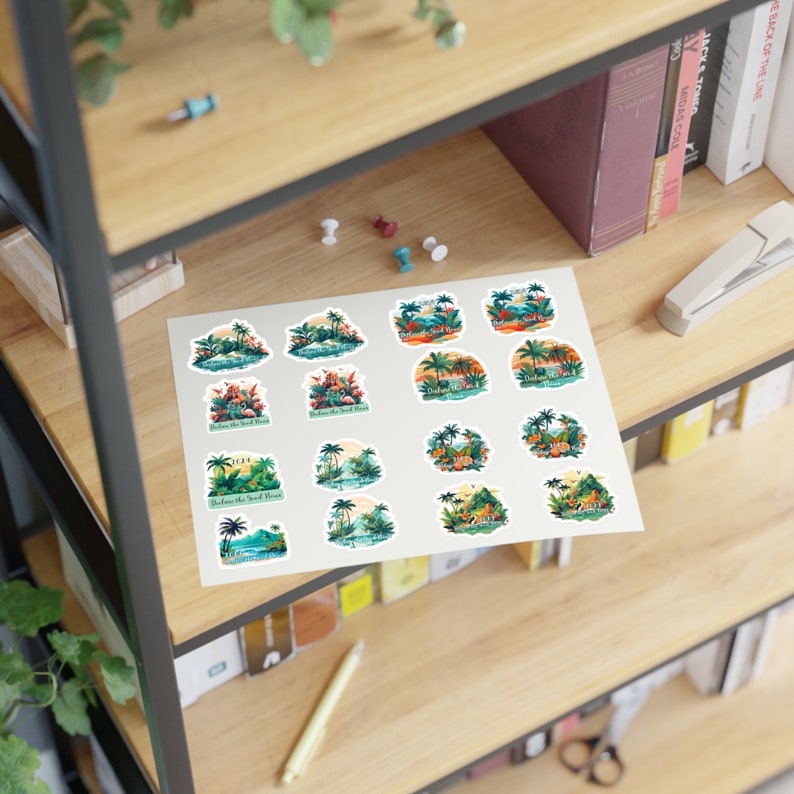 2024 Convention Tropical Sticker Sheets With Paradise Beach Theme - Etsy