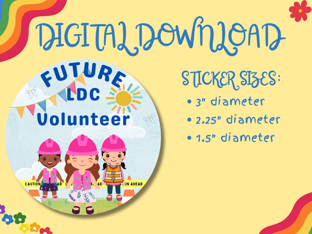 Printable LDC Stickers Button Pin | Kids Clipart | LDC Digital Download ...