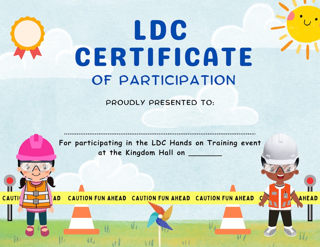 LDC Kids Certificate | LDC Digital Download Printable | LDC Maintenance ...