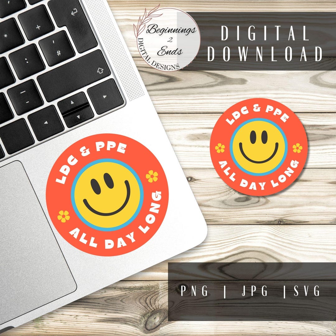 LDC Graphic | Fun Printable Sticker | Smiley Face Designs | LDC & PPE ...