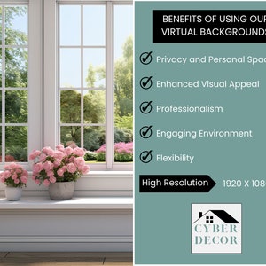 Zoom Floral Background, Backdrop for Zoom, Zoom Work From Home Decor ...