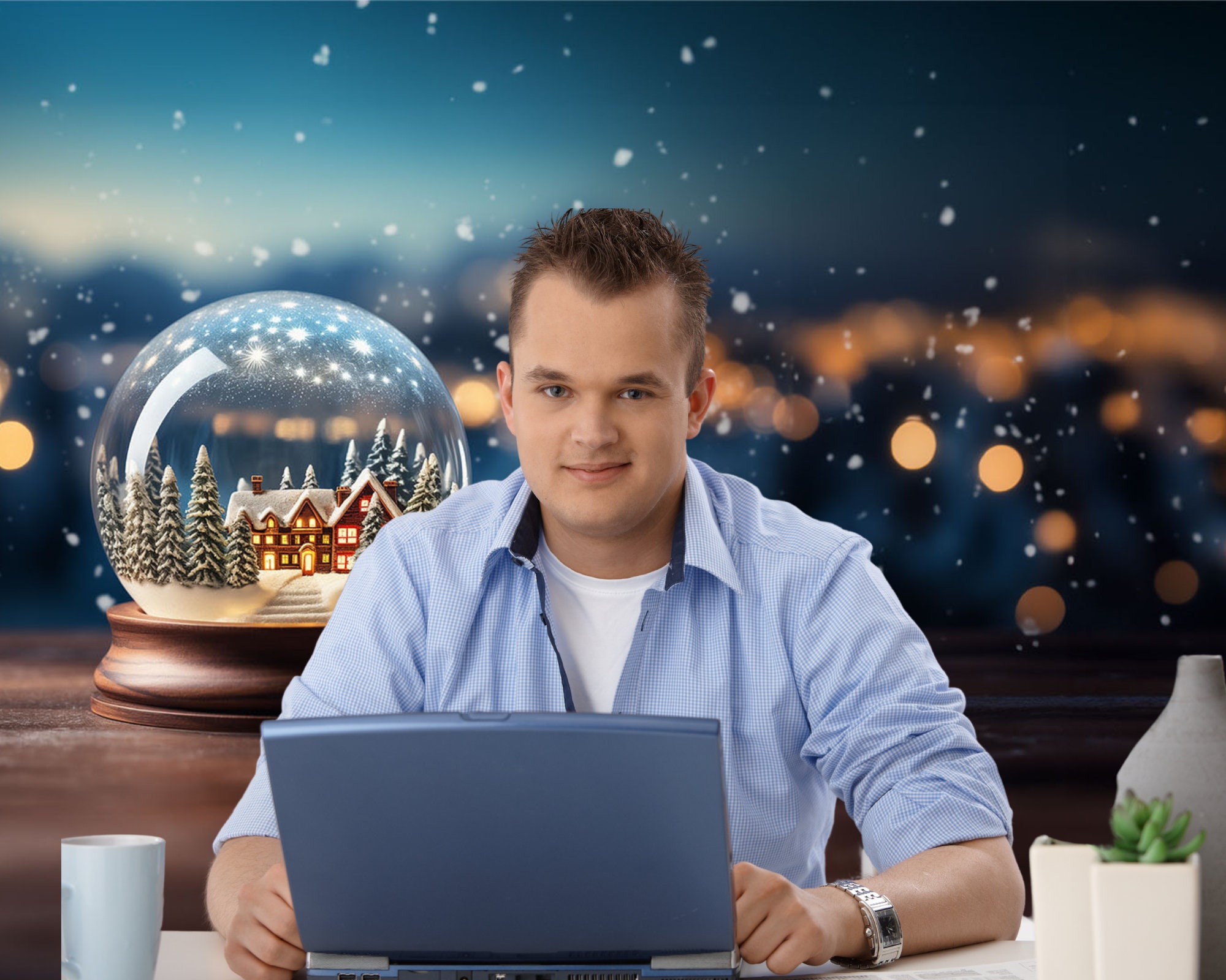 Animated Falling Snow in Snow Globe for Zoom, Vtuber, Virtual ...