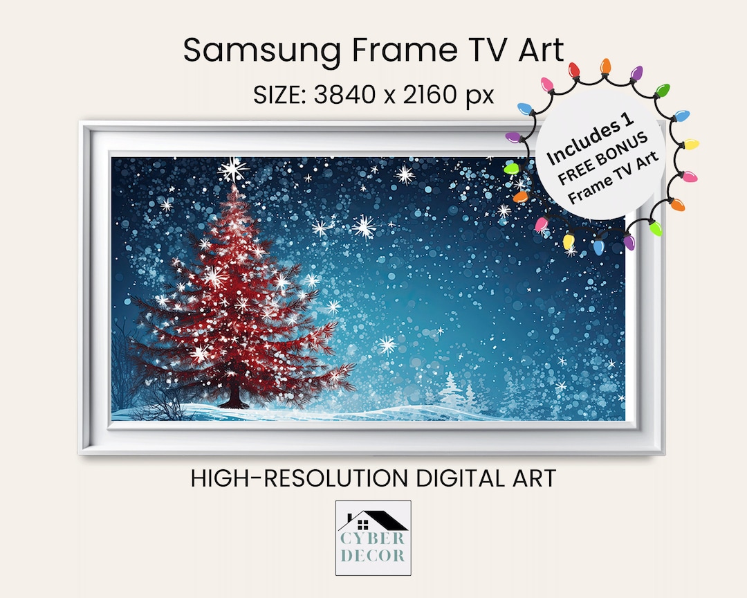 Christmas Tree Frame TV Winter Holiday Art, Holiday Samsung Frame TV ...