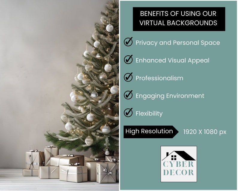 Christmas Virtual Background for Zoom, Winter Backdrop for Meeting ...