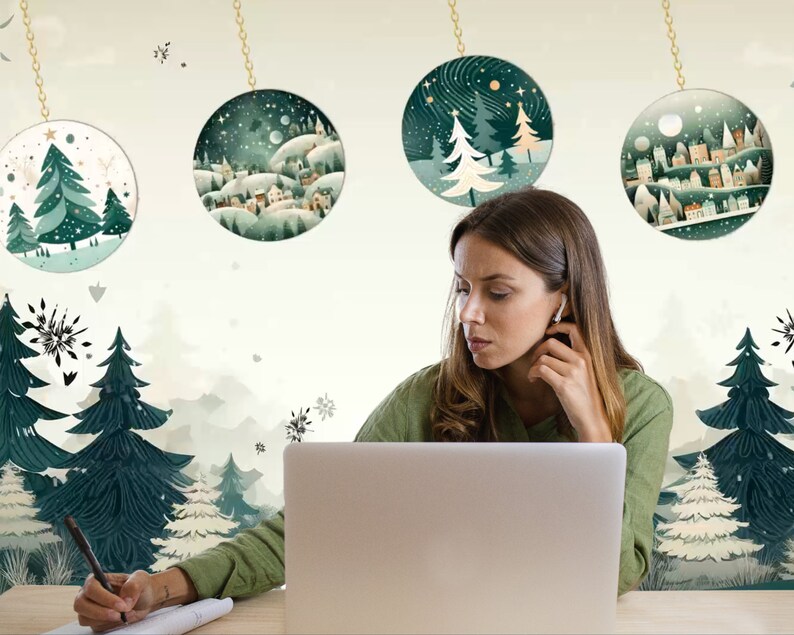 Virtual Animated Holiday Background, Zoom Christmas Festive Winter ...