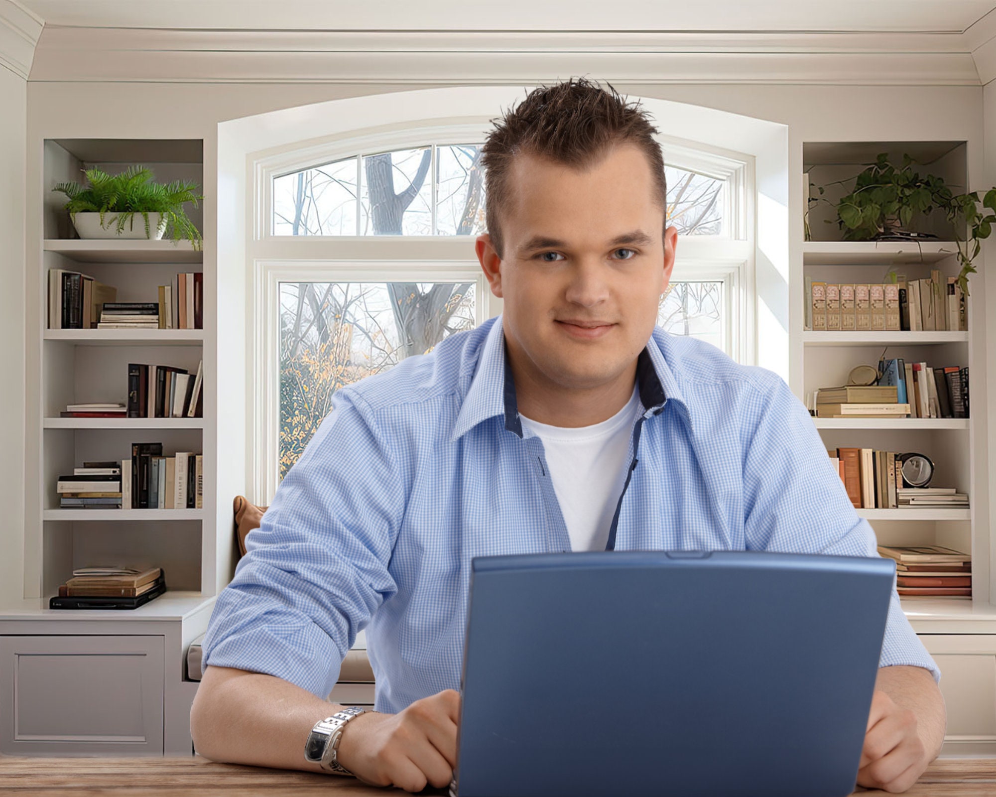 Zoom Background Shelf, Window Seat Virtual Backdrop, Zoom Bookshelf ...