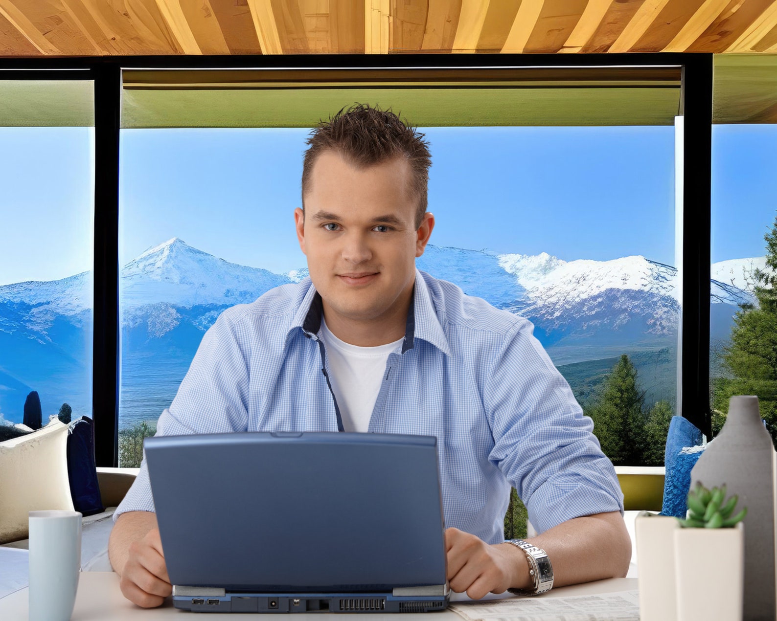Zoom Background Home Office, Mountain View Meeting Backdrop, Microsoft ...