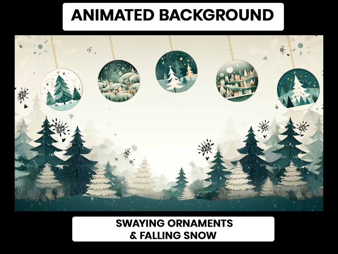 Virtual Animated Holiday Background, Zoom Christmas Festive Winter ...