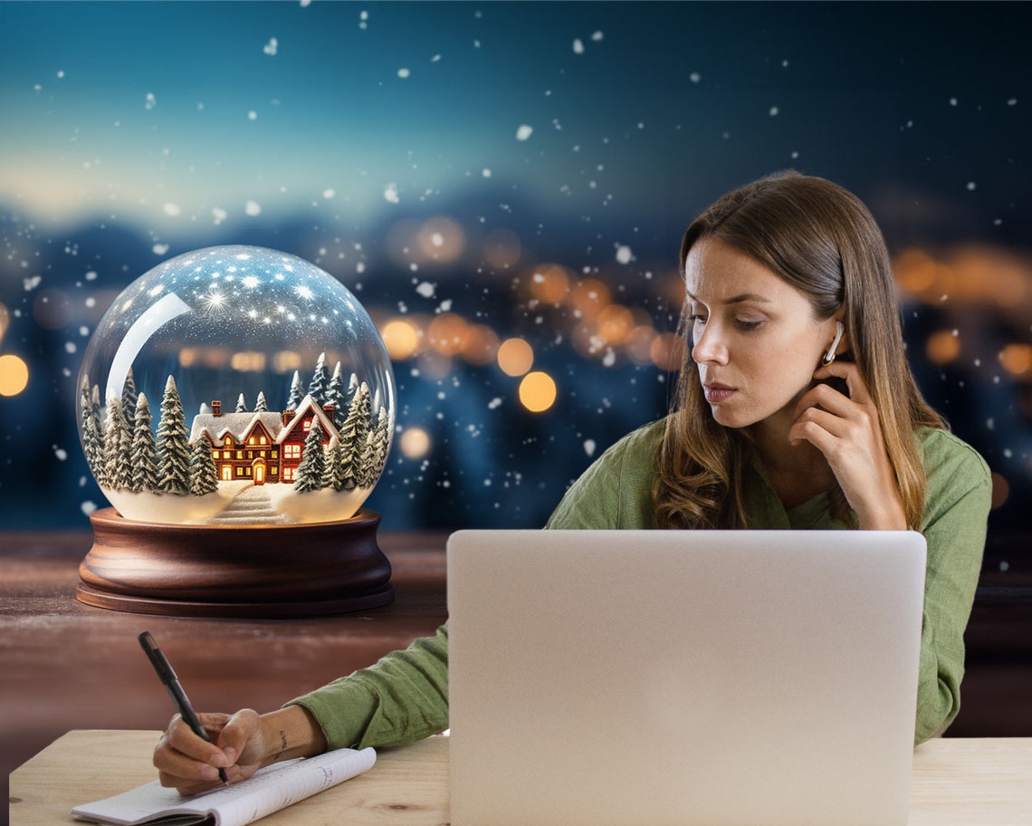 Animated Falling Snow in Snow Globe for Zoom, Vtuber, Virtual ...