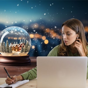 Animated Falling Snow in Snow Globe for Zoom, Vtuber, Virtual ...