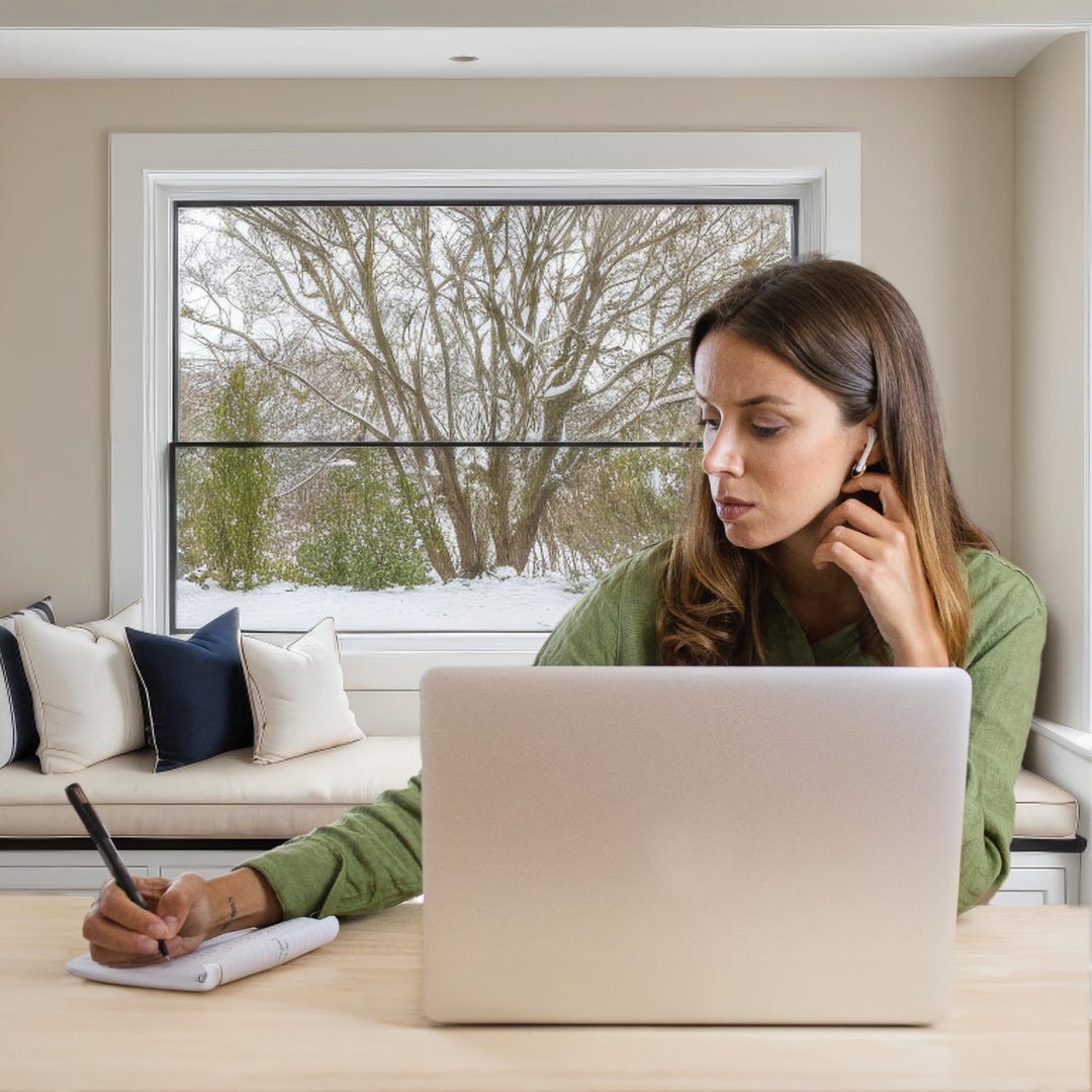 Winter Home Office Virtual Background, Home Office Zoom Background ...